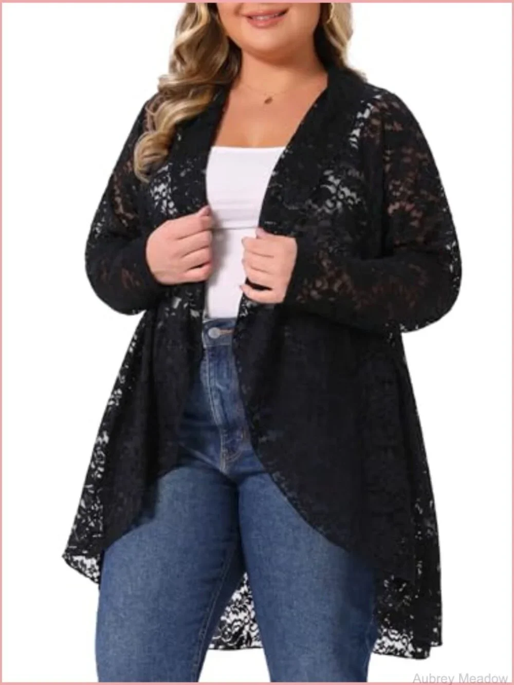 Sweaters | Plus Size Lace Cardigan Open Front Long Sleeve Sheer Crochet ...